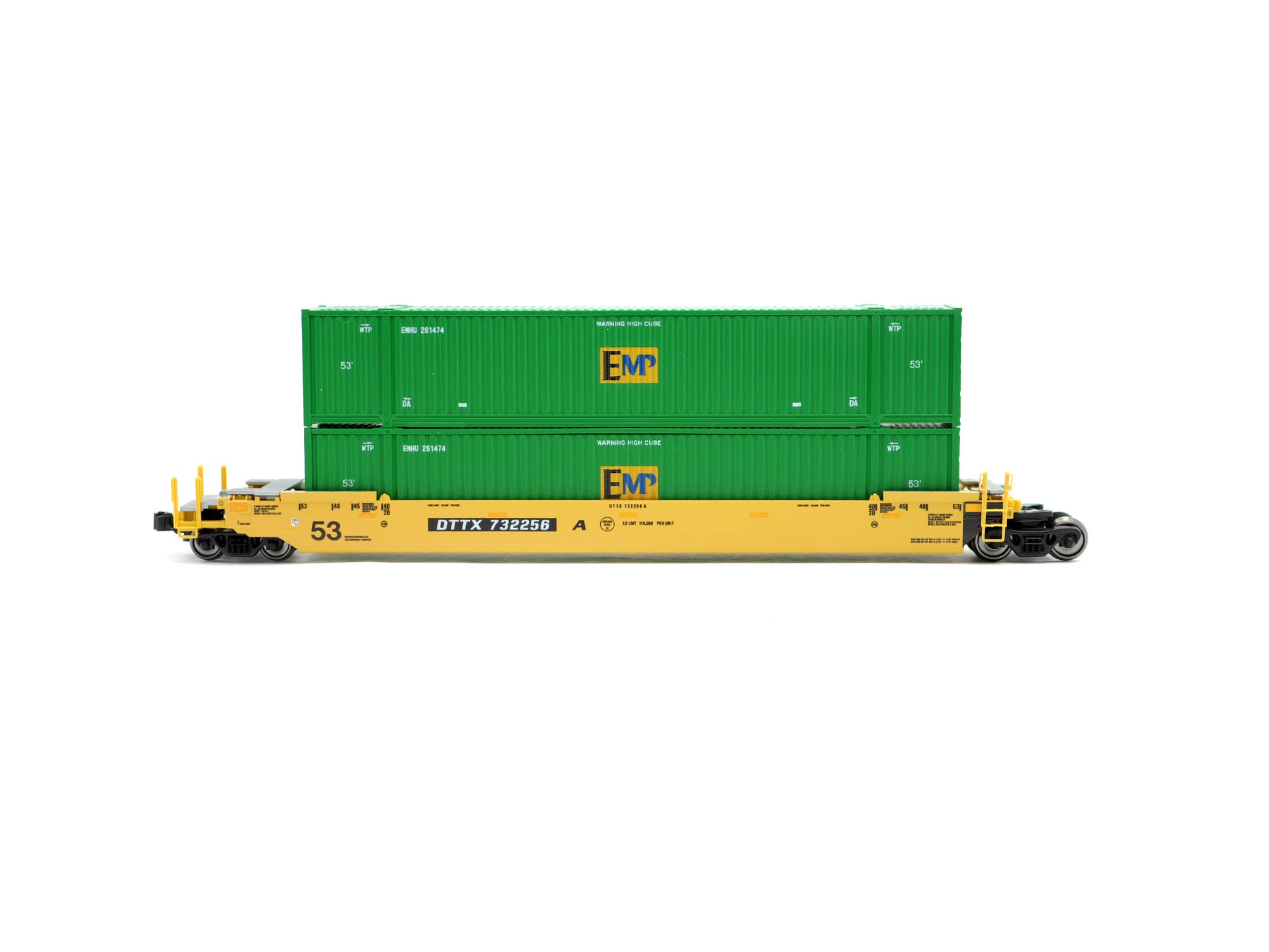 Kato 106-6187 MAXI-IV BNSF old logos 3 car set w/EMP containers ...