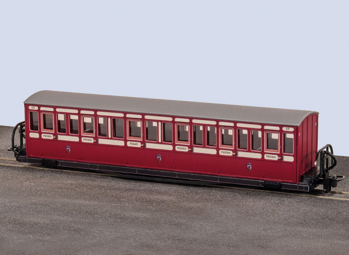 Peco GR-602A OO-9 FR Short Bogie Coach Red CR17 — Branchline Hobby Shop