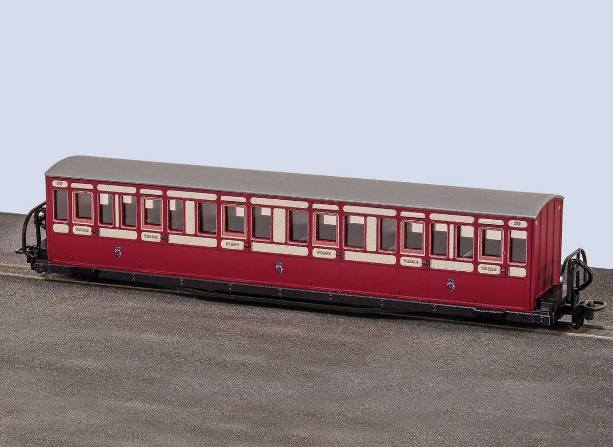 Peco GR-622B OO-9 FR Long Bogie Coach Red #20 — Branchline Hobby Shop