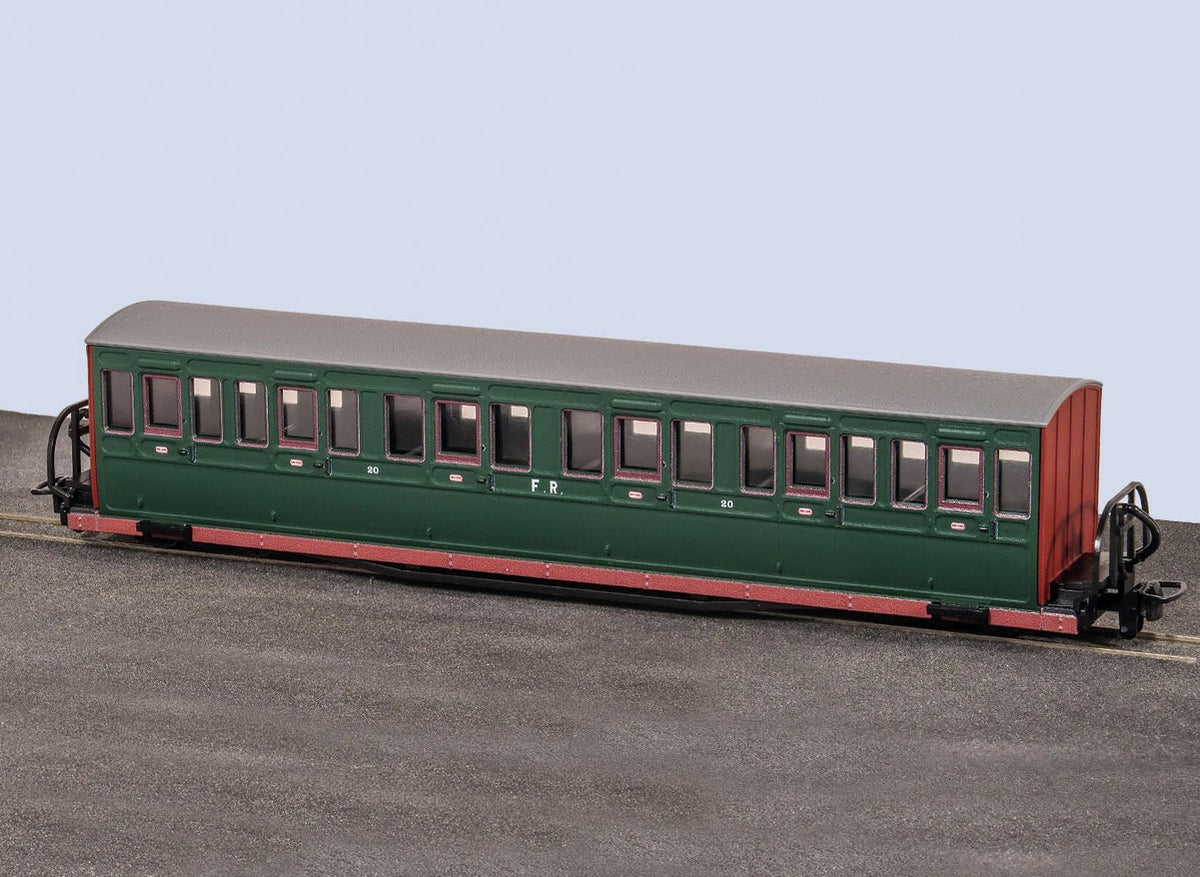 Peco GR-623B OO-9 FR Long Bogie Coach Green #20 — Branchline Hobby Shop