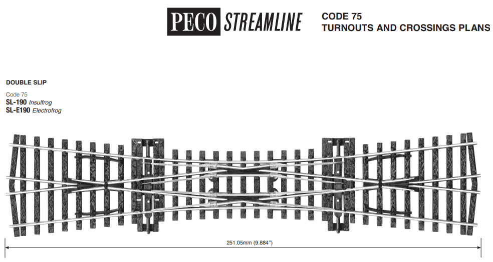 Peco SL-E190 Crossing, Double Slip — Branchline Hobby Shop
